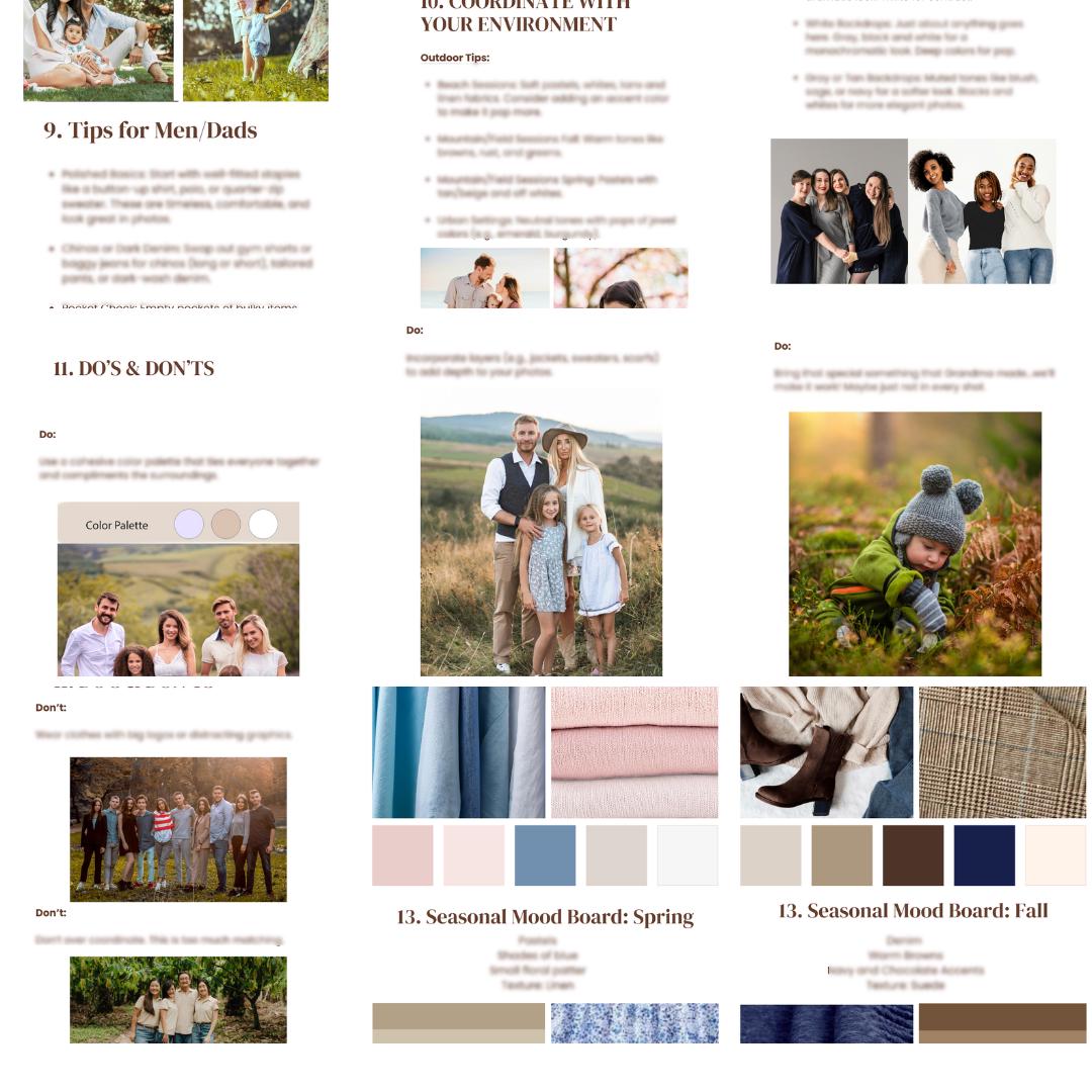 Photography Style Guide Template Canva - What to Wear Guide - Digital ...