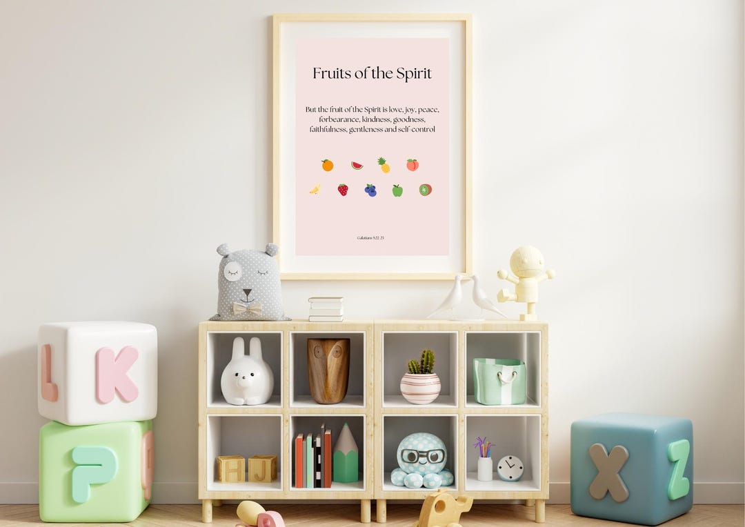 Fruits of the Spirit, Kids Bible Art, Christian Wall Art, Kids Room ...