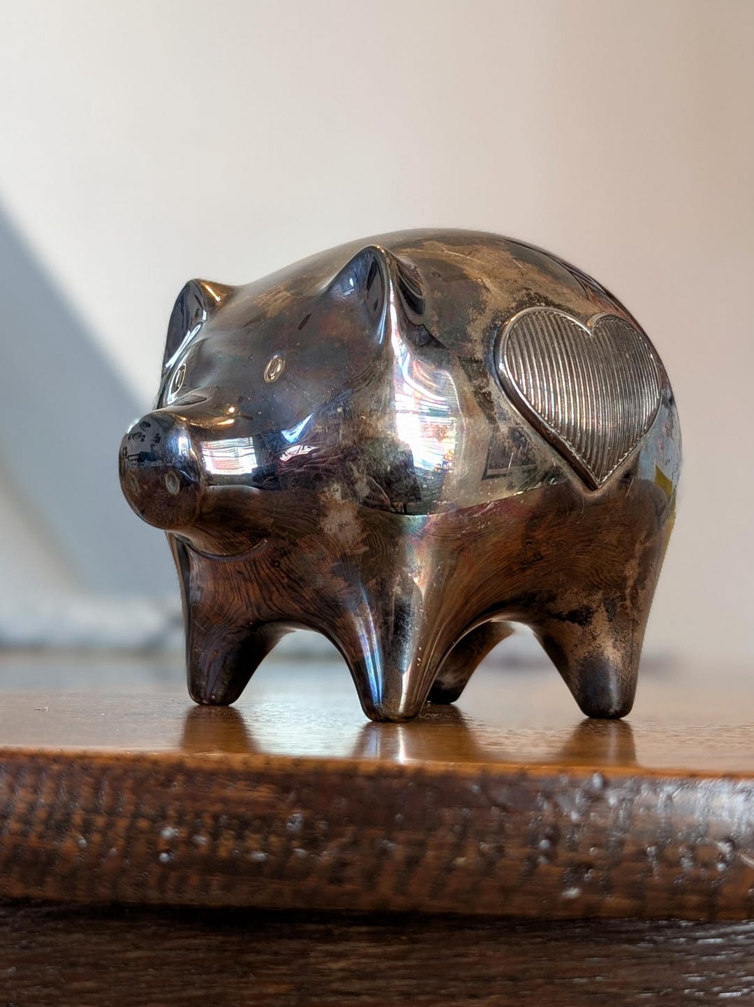 Vintage Silver Plated Vera Wang Piggy Bank, Missing Bottom - Etsy