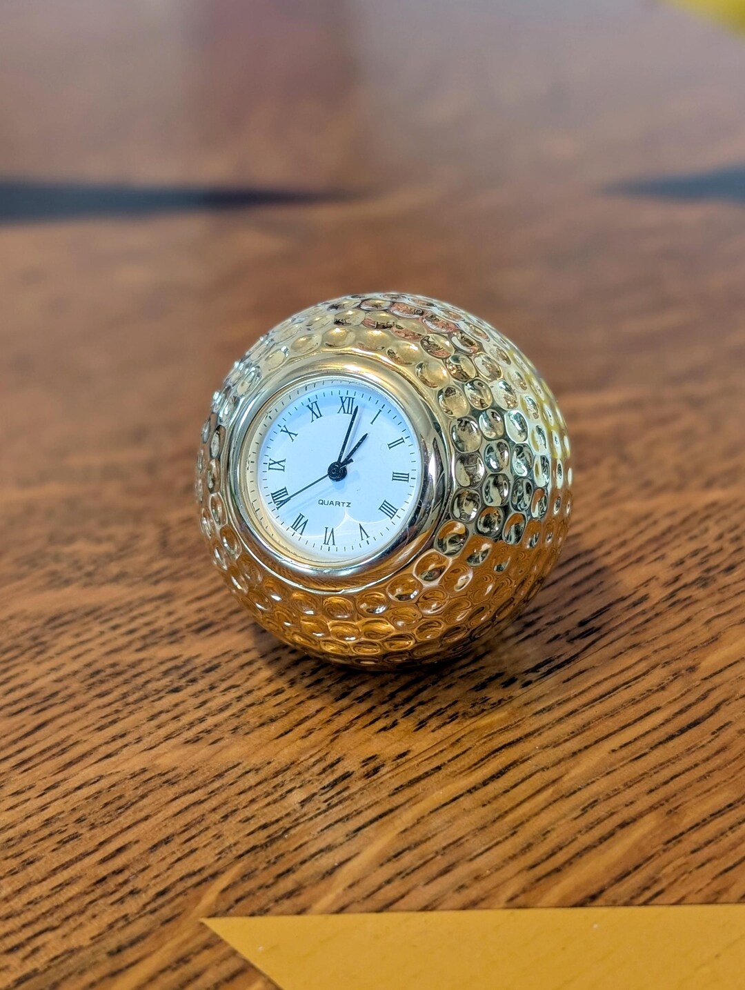 Vintage Heavy Solid Brass Gold Golf Ball Clock 1.5”, Display Only - Etsy