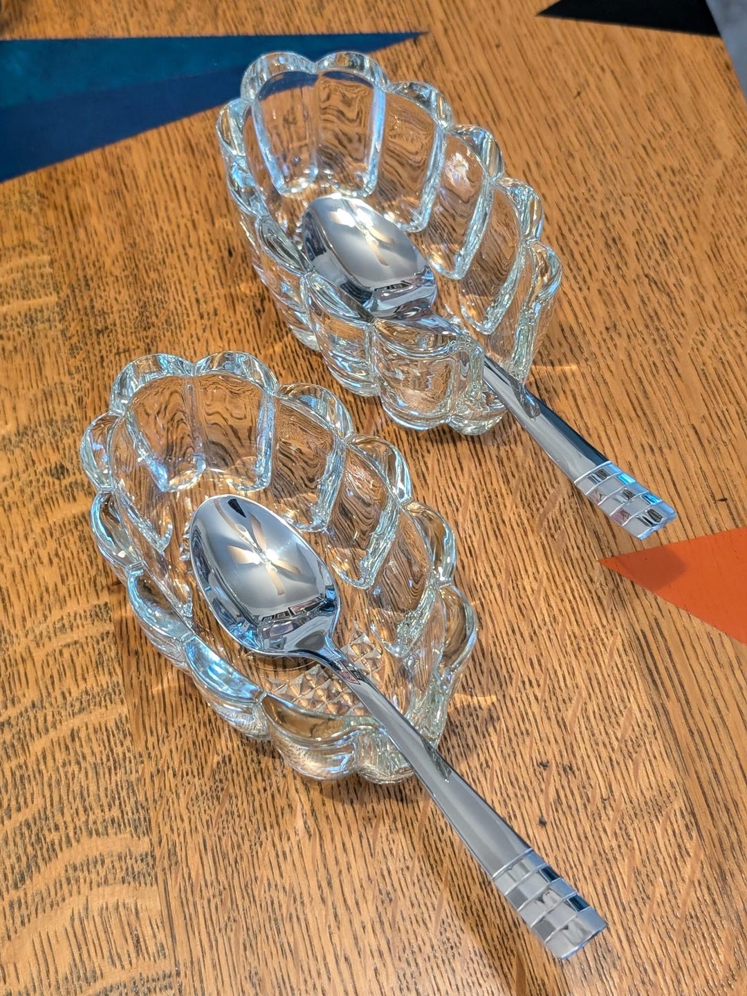 Vintage Princess House Lead Crystal Spoon Utensil Holder Rest- Set of 2 ...