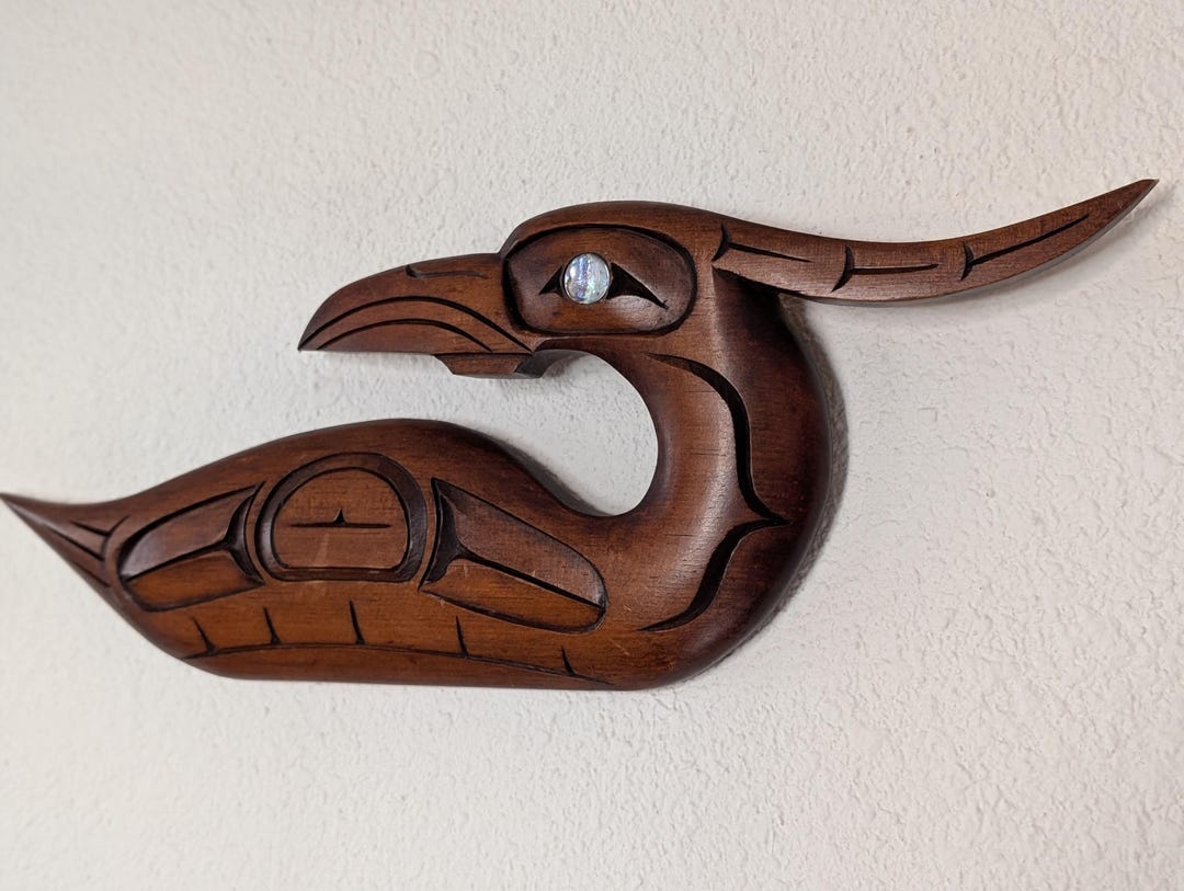 Vintage Wood Loon Carving, Native Hand Carving Wall Hanging - Etsy