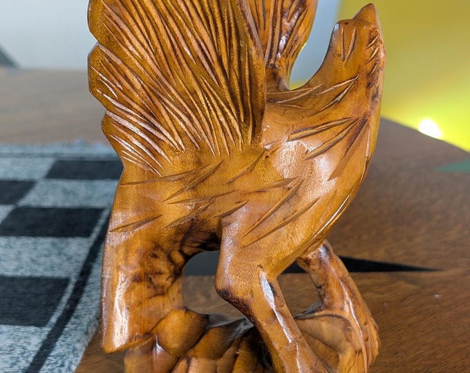 Hand Carved Wooden Gryphon, Wood Griffon, Griffin, Half Bird Half Lion ...