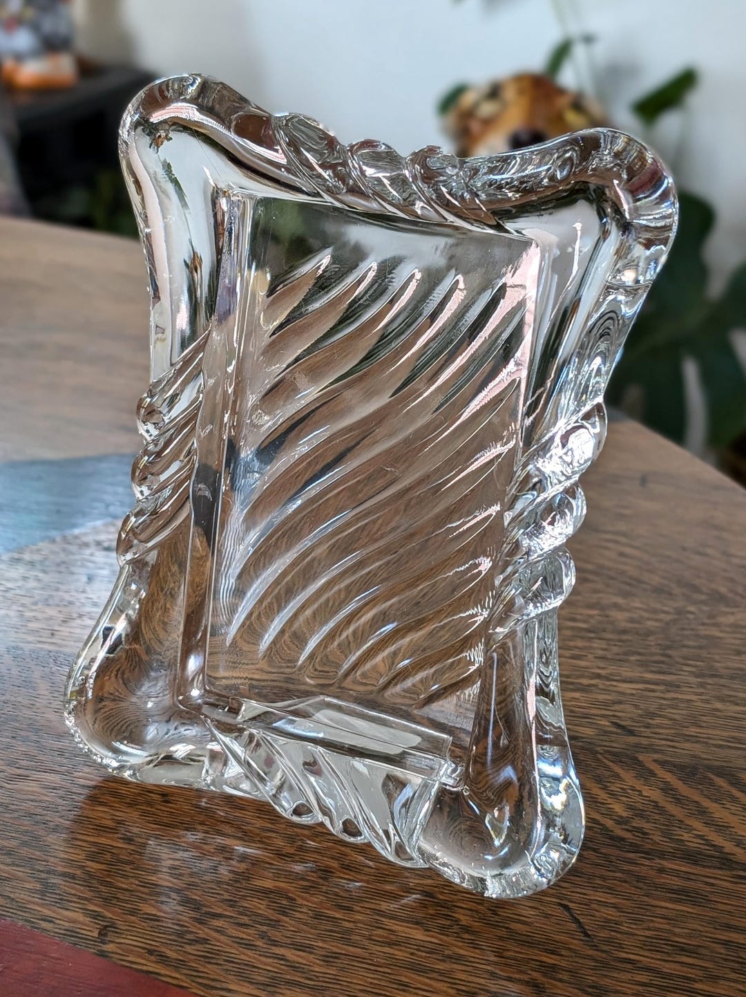 Vintage Mikasa Twist 3x5 Glass Picture Frame, Crystal Glass Clear ...