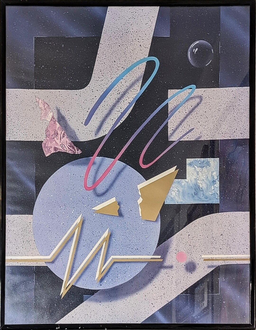 Vintage Ken Shotwell Print Poster Abstract Postmodern Art, Geometric ...