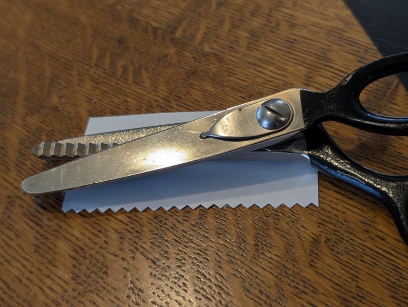 Vintage Black Metal Pinking Shears, Made in USA, Zig Zag Scissors ...