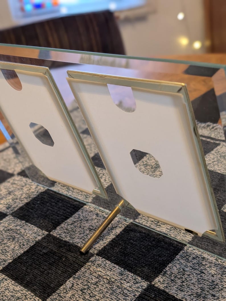 Vintage Beveled Glass Double Picture Frame, Gold Trim, 6x4 - Etsy