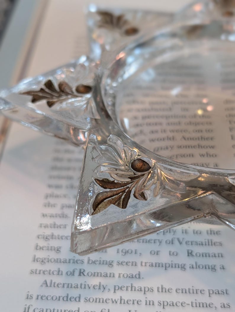 Antique Mourning Star, Goofus Glass 1920, Clear Glass Magnifying Star ...