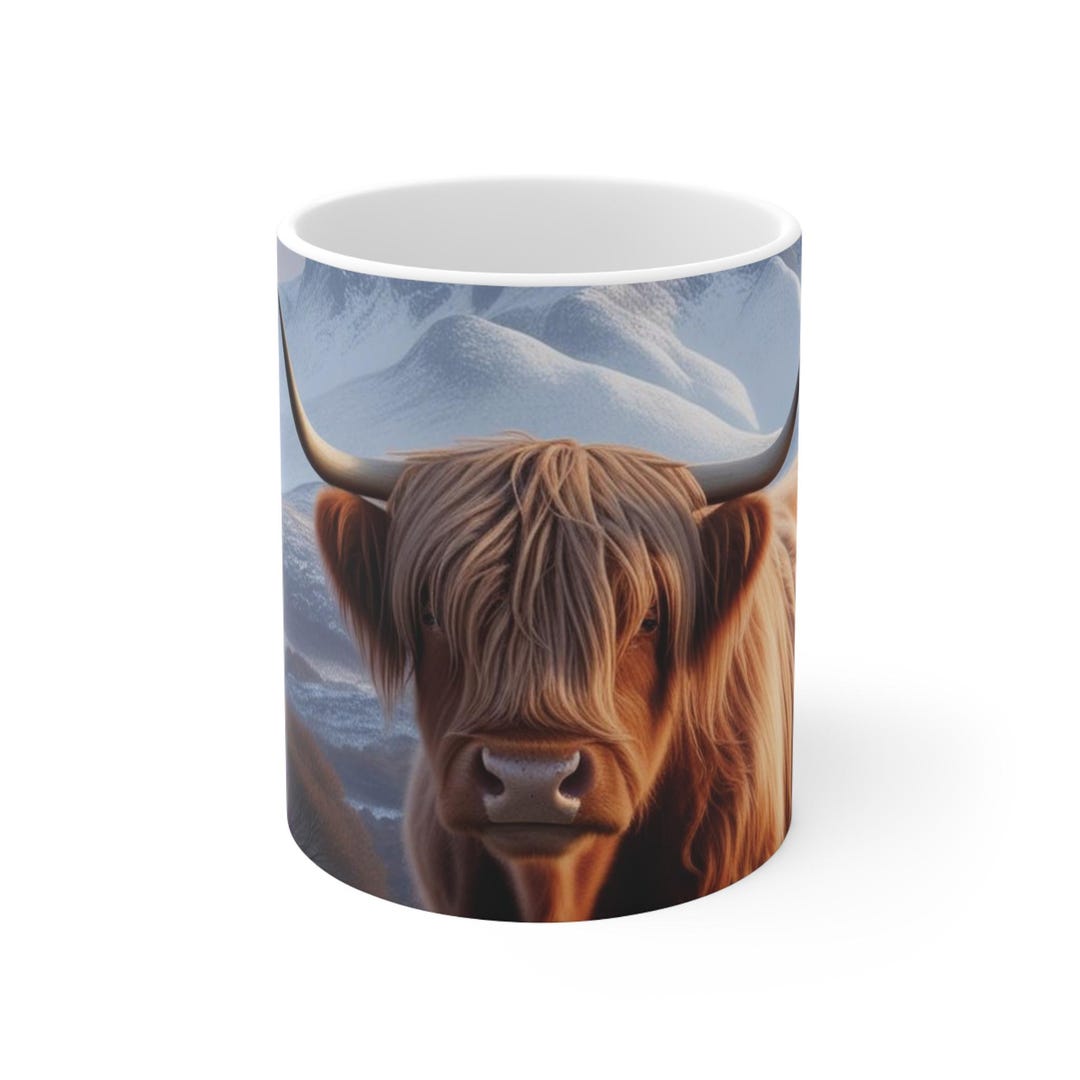 Highland Cow Ceramic Coffee Cup, Scotland Souvenir Mug, Highland Cow ...