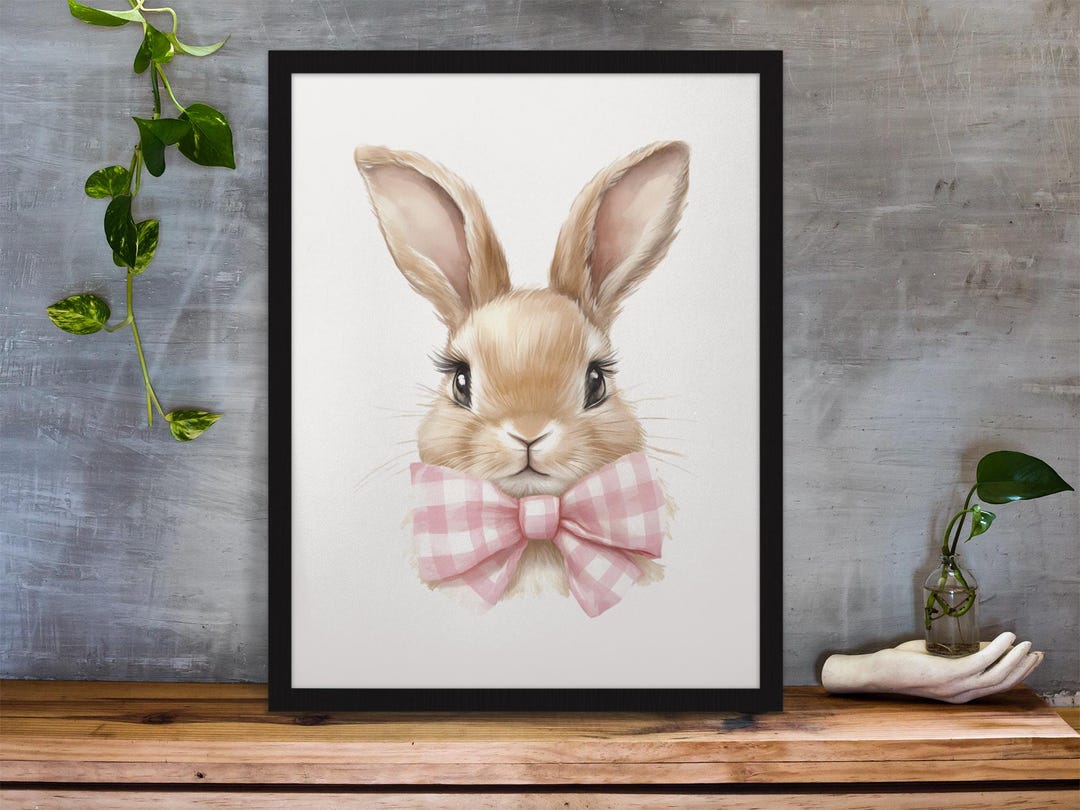 Adorable Boy and Girl Bunny Prints for Easter Decorations. Great Look ...