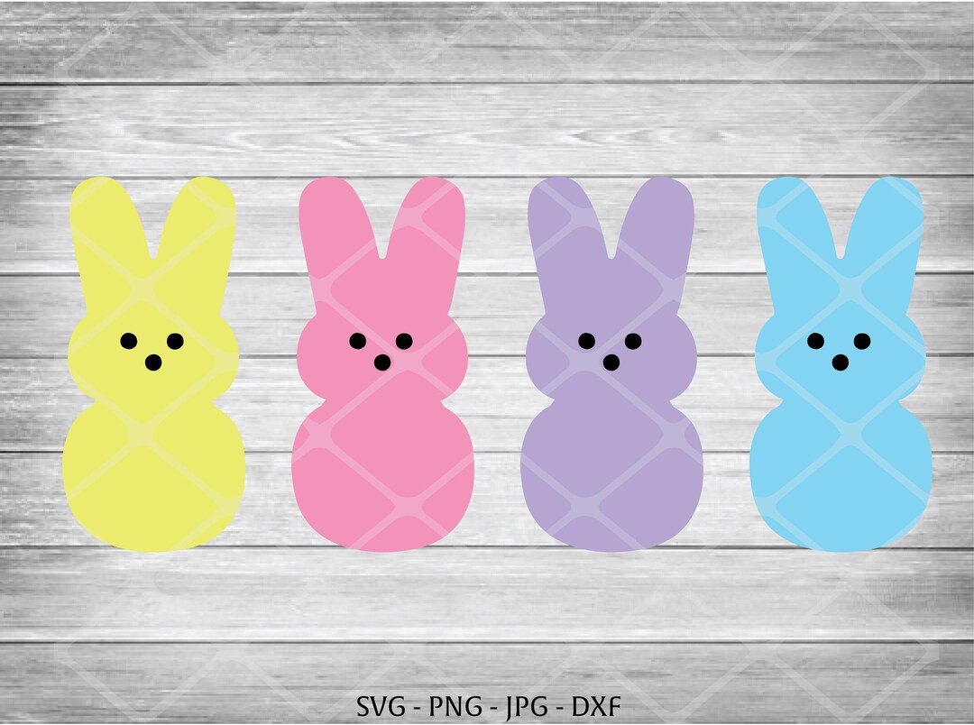 Easter Bunny Peeps Svg Digital Download Png Dxf Jpg Easter Clipart ...