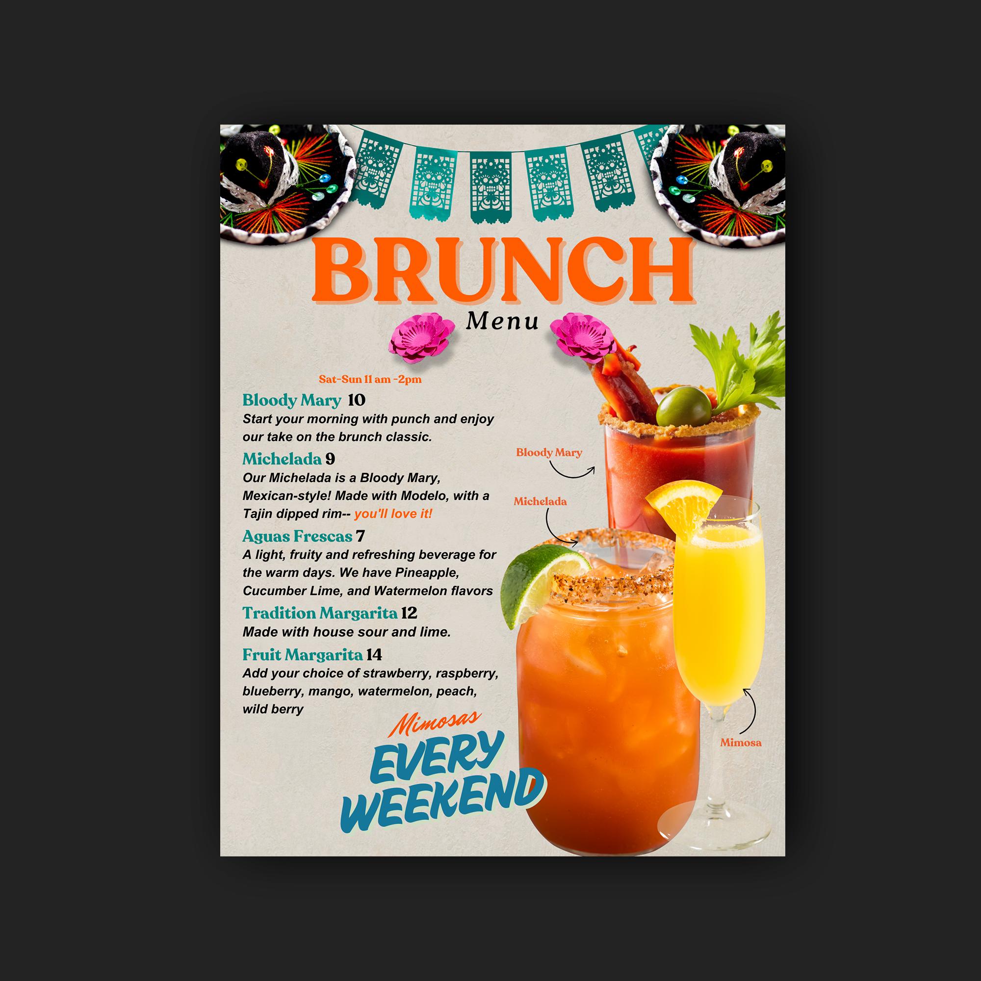 Double-sided Editable Brunch Menu Template | Stylish Menu | Breakfast ...