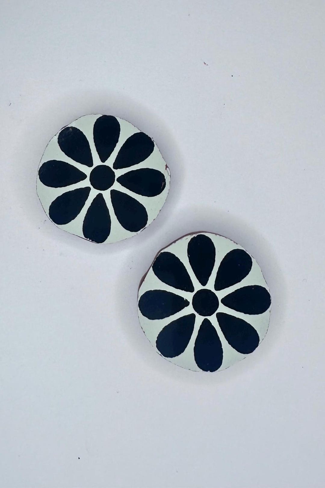 BLACK MADRID FLOWER Talavera Mosaic Pieces - Tesserae Handmade Rustic ...