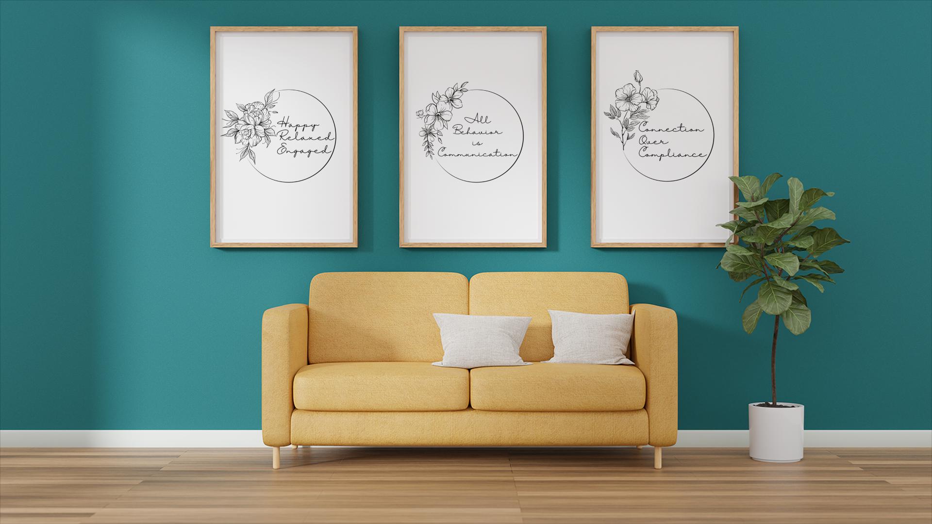 ABA Office Print Bundle 4 Printable Downloads happy Relaxed Engaged ...