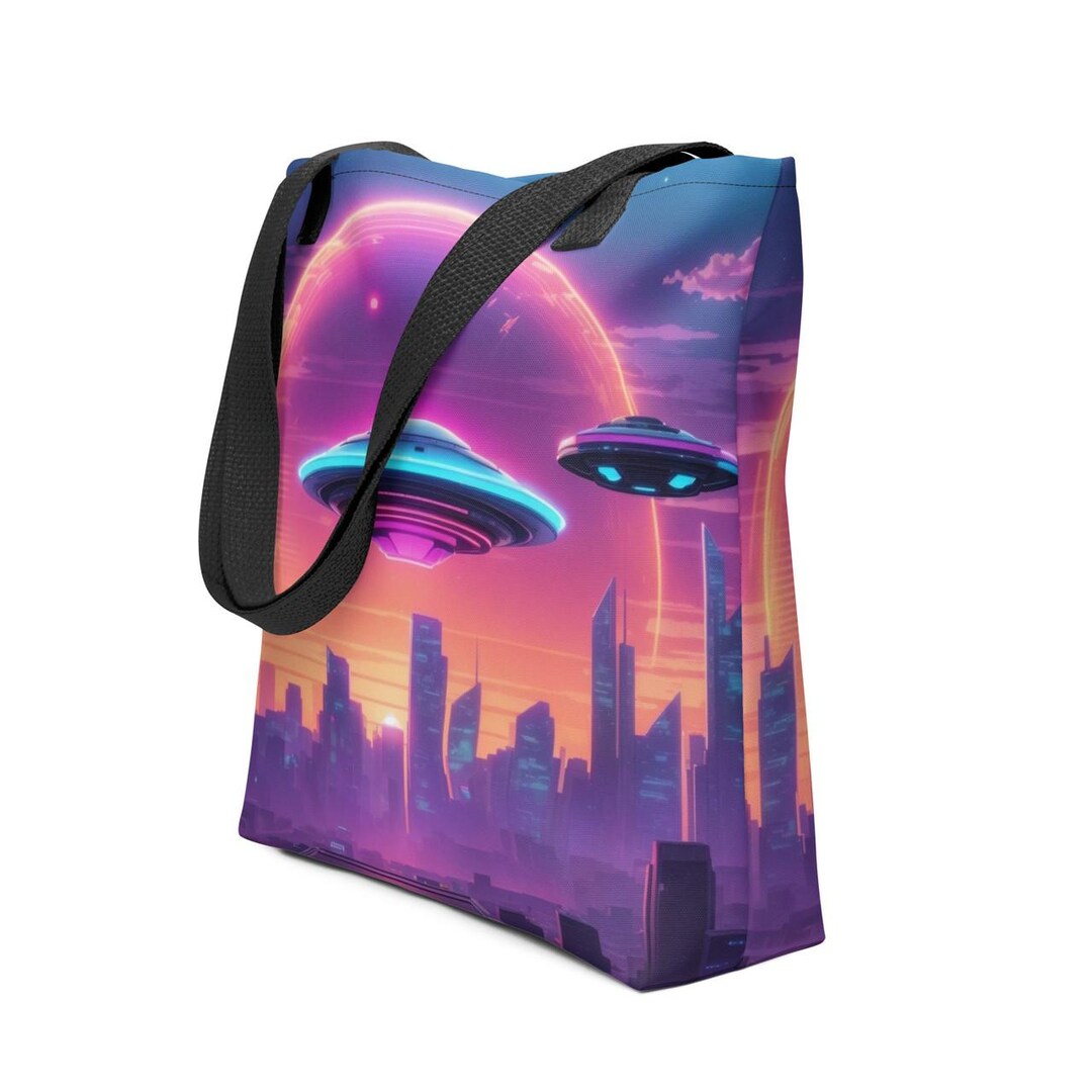 Alien UAP Retrowave Tote Bag UAP / UFO Design Cosmic Uap Fan Gift ...