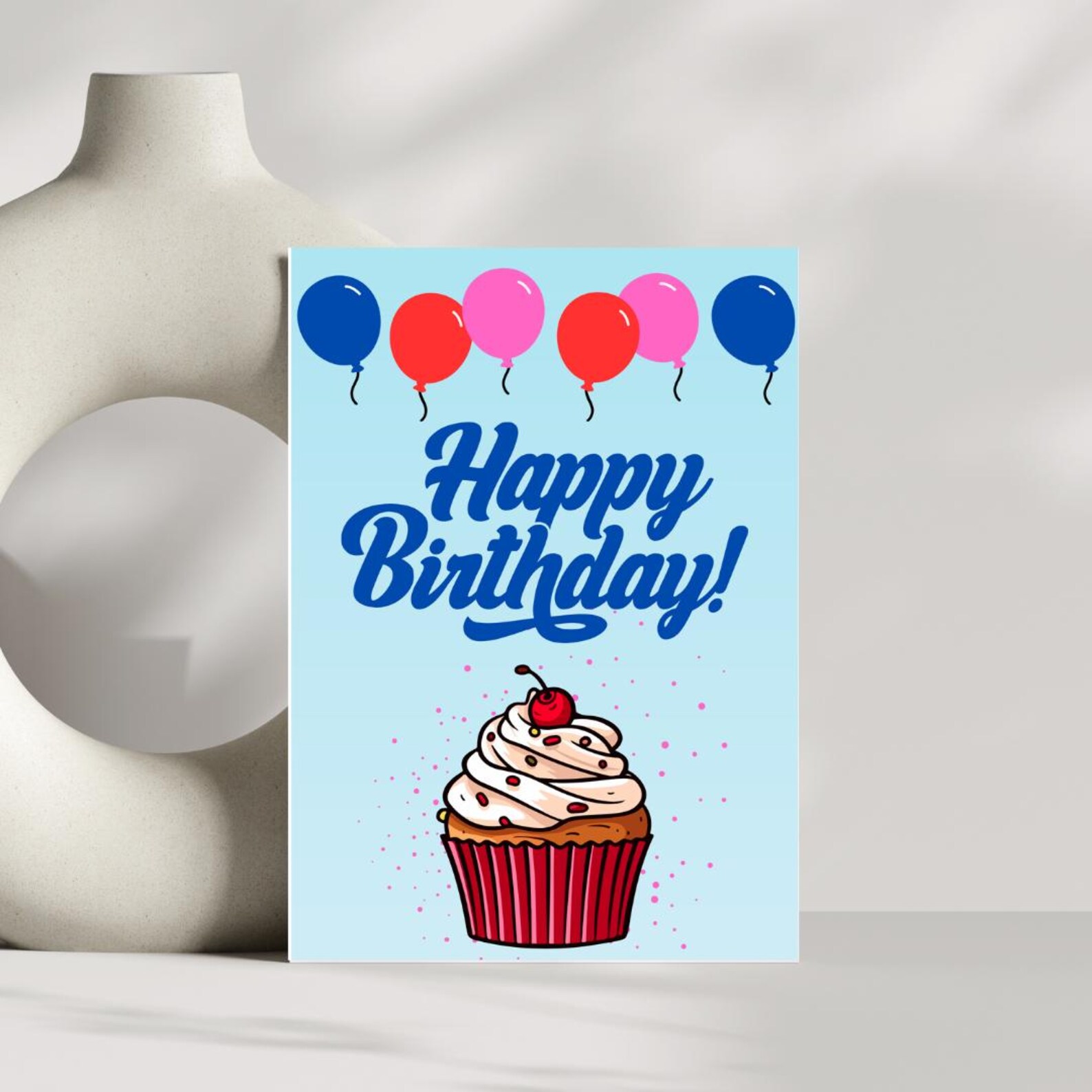 Cupcake Birthday Card - DIGITAL Download - Printable Birthday Card ...