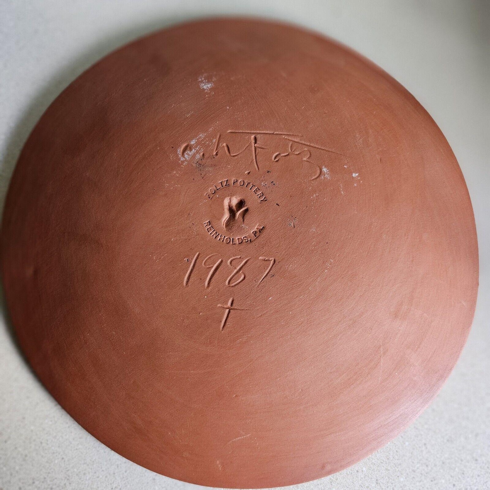 Signed Ned Foltz Redware Pottery Pig 9 Plate 87 Vintage Unique - Etsy