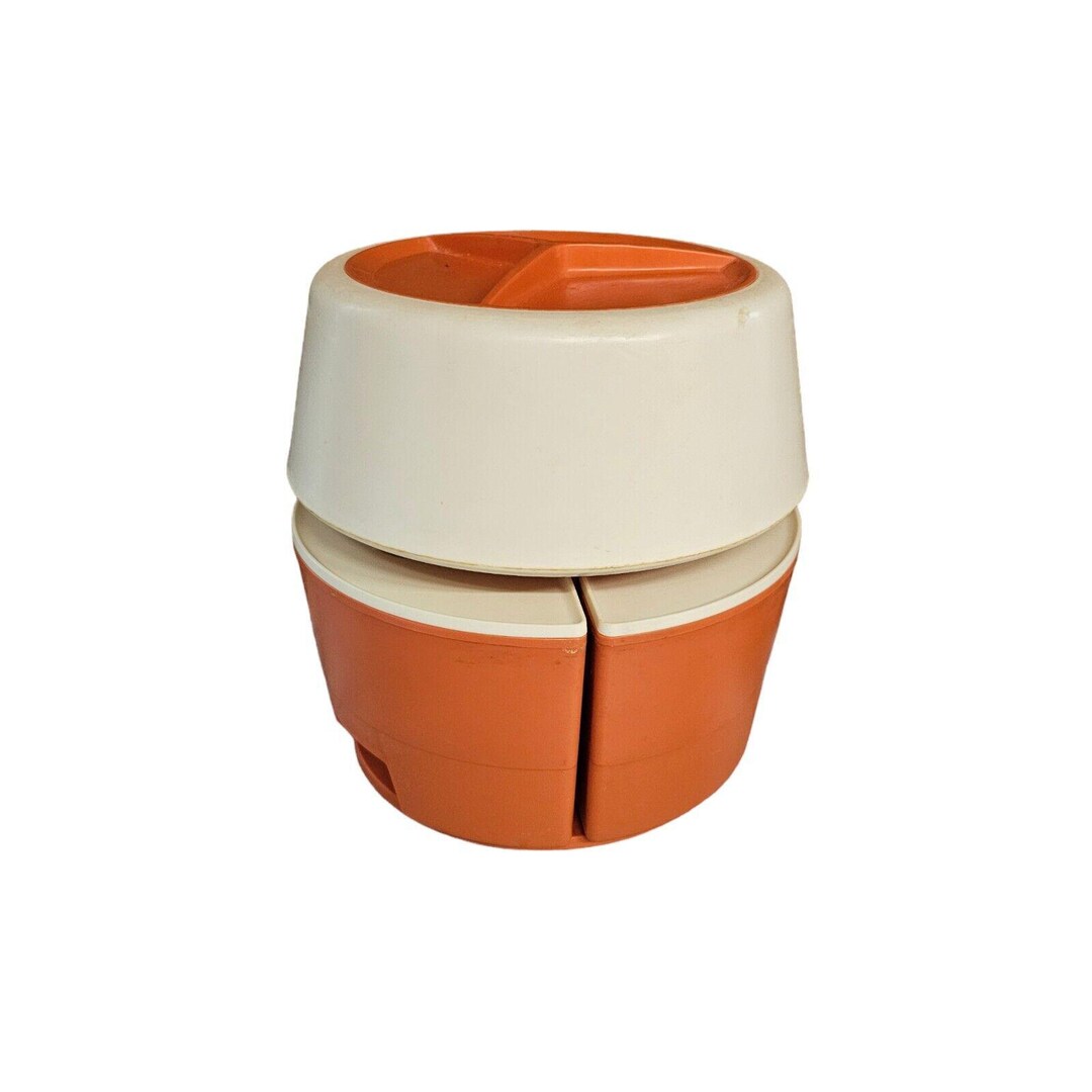 Vintage RUBBERMAID Lazy Susan Carousel Canister Set Orange 1970 Retro ...
