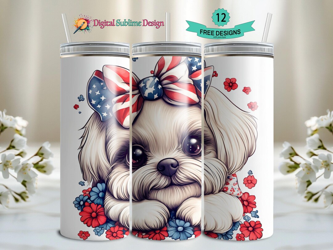 Maltese Tumbler Wrap PNG Maltese Png Maltese Dog Png Puppy Png 20oz ...