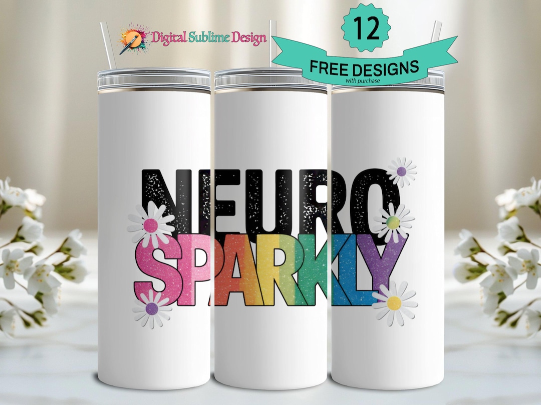 Autism Tumbler Wrap ADHD Neuro Sparkly Autism Spectrum ADHD Png ...