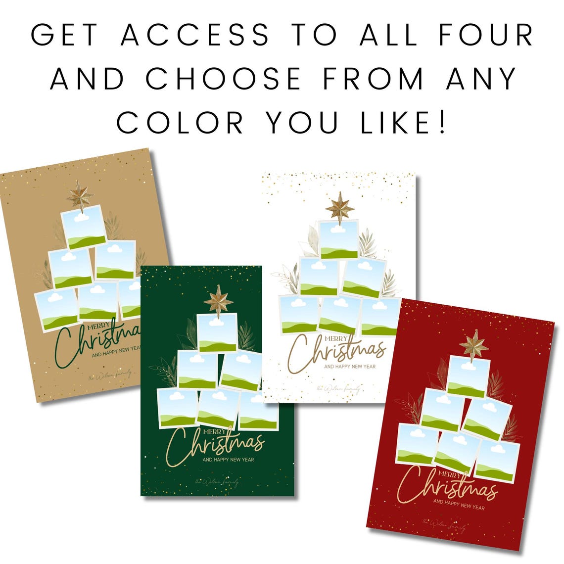 Personalized Christmas Card Bundle | Photo Collage | Holiday Card ...