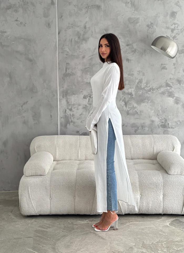 Long Tunic for Women, Shirt Dress With Two Slits on Side, Tunic Tops ...