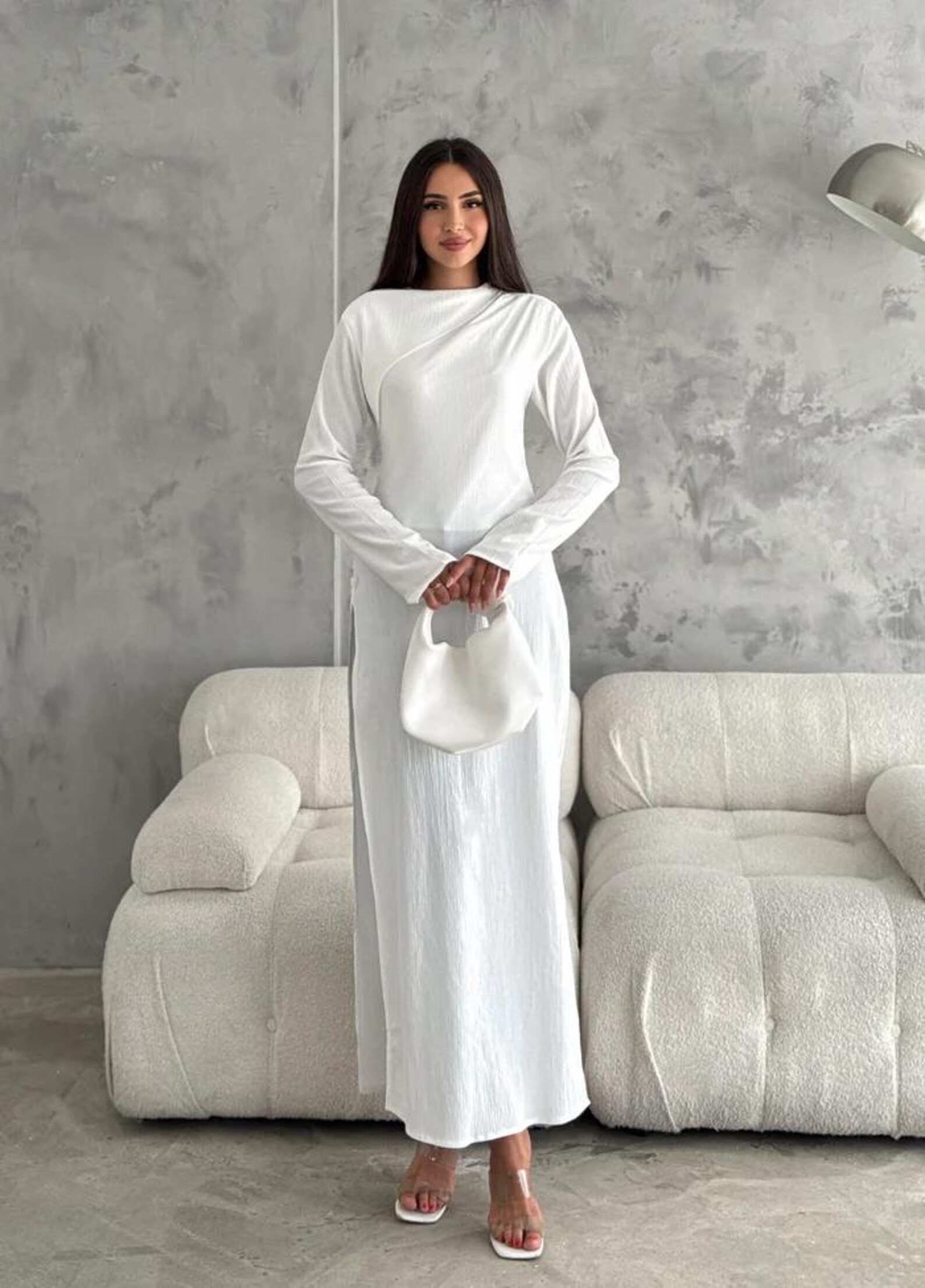Long Sleeve Tunic Dress: Women's Shirt Dress With Side Slits - Etsy