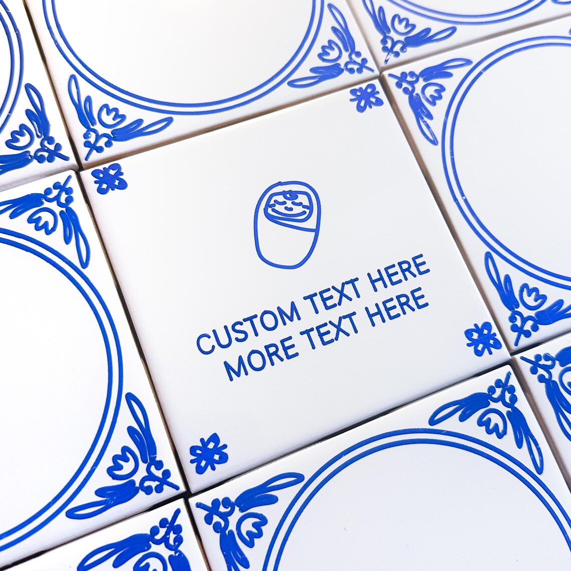 Custom Birth Announcement Delft Tile - Etsy