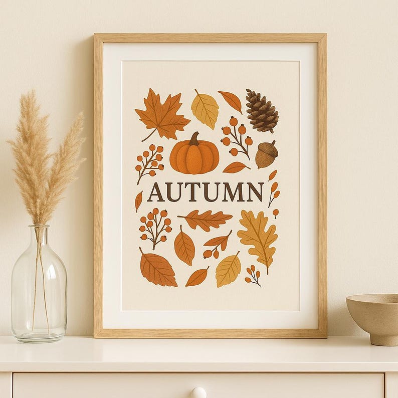 Autumn Wall Art Print | Downloadable Print | Printable Decor | Autumnal ...