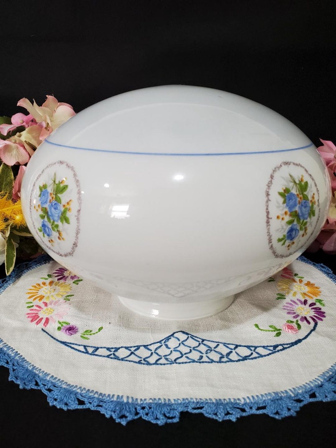 VINTAGE REPLACEMENT LIGHT Glass Globe for Ceiling Fixture/fan. Domed ...