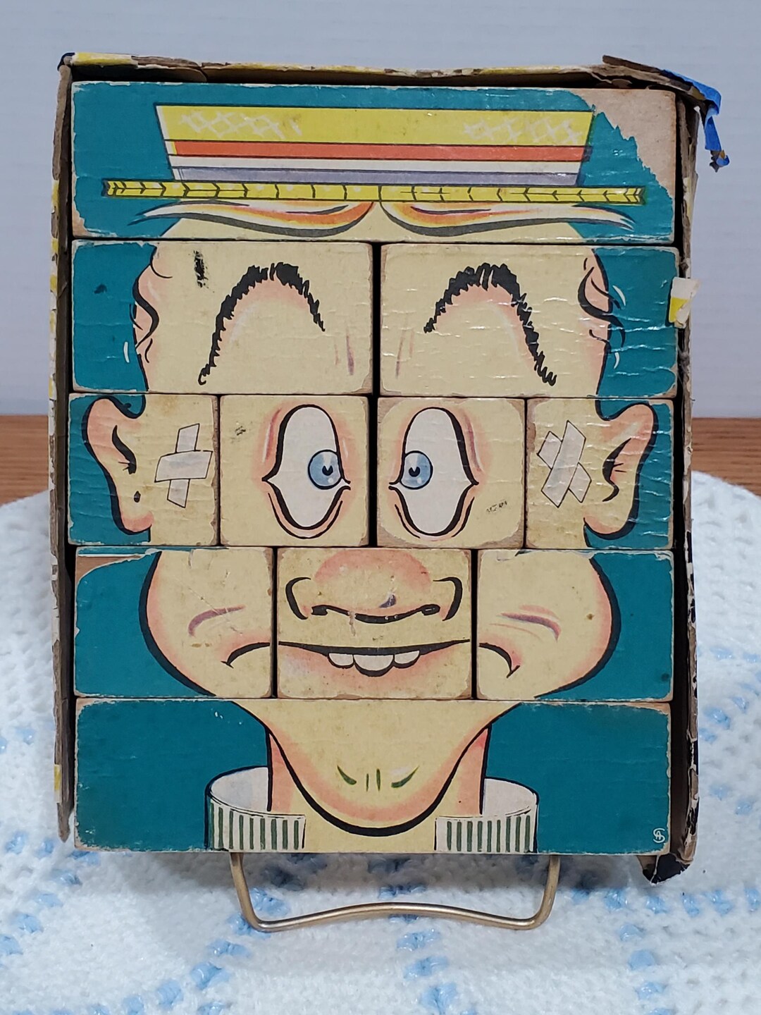 Vintage 1948 CHANGEABLE CHARLIE Toy Wood Puzzle. 11 Wood Blocks With ...