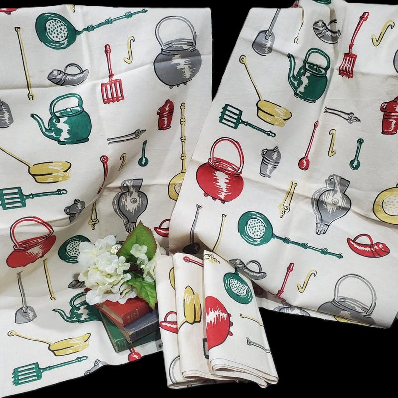 Retro Kitchen Fabric - Etsy