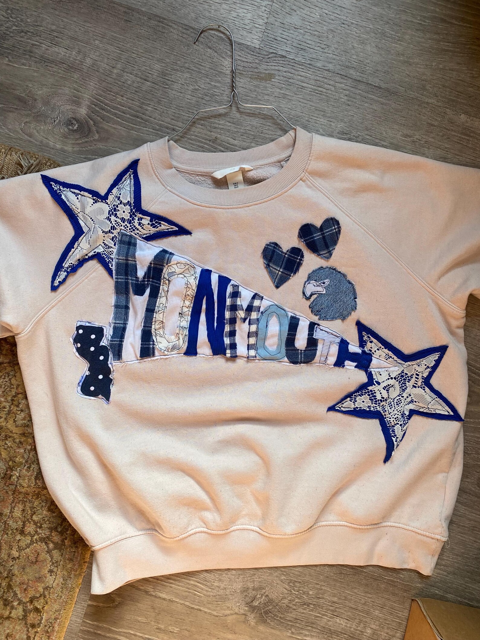 College Theme Patchwork Crewneck - Etsy