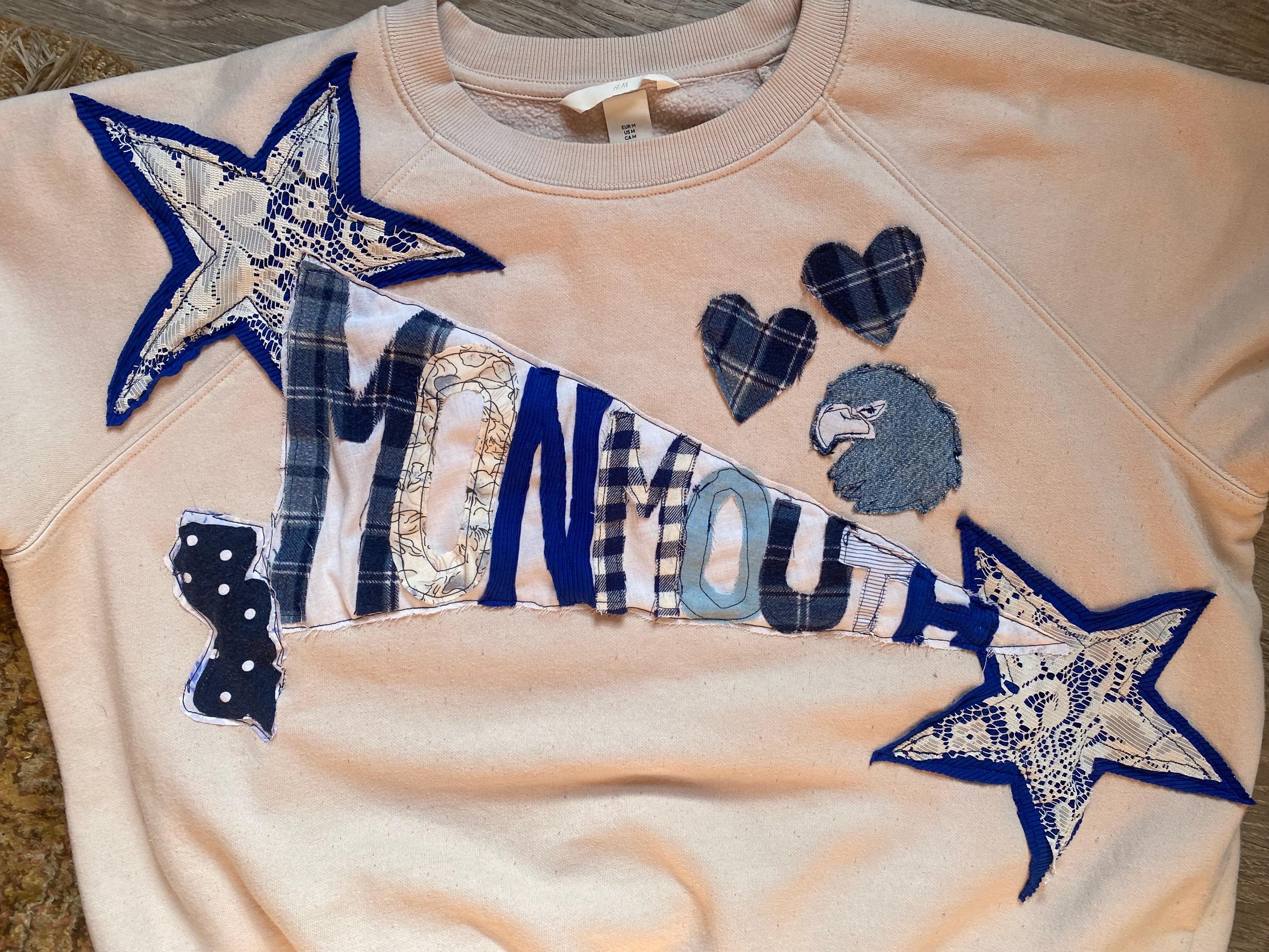 College Theme Patchwork Crewneck - Etsy