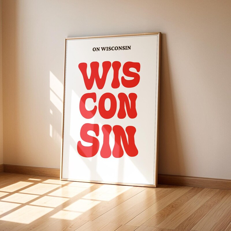 Wisconsin Cute Wall Art - Etsy