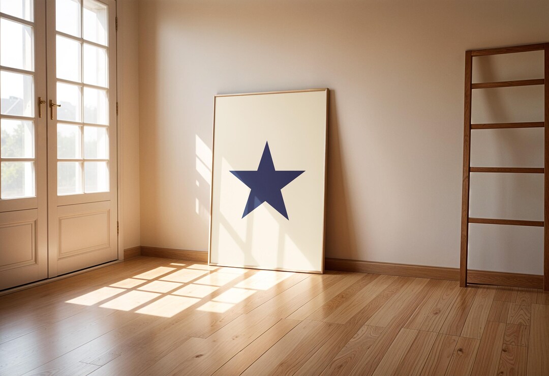 Blue Star Poster, Blue Star, Digital Down Load, Blue Dorm Poster ...