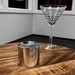 Polished Chrome Modern Art Baseball Bat Martini Side Table With Acacia ...