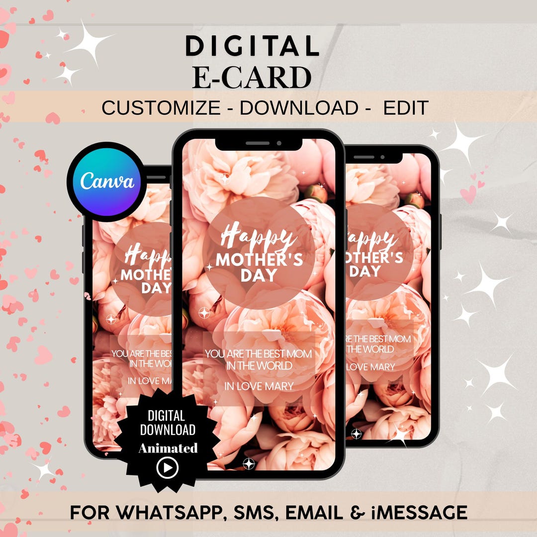 Animated Digital Mothers Day Card With Music, Personalized Greeting ...