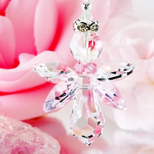 Pink Angel Car Charm, Swarovski Crystal Guardian Angel Car Accessories ...