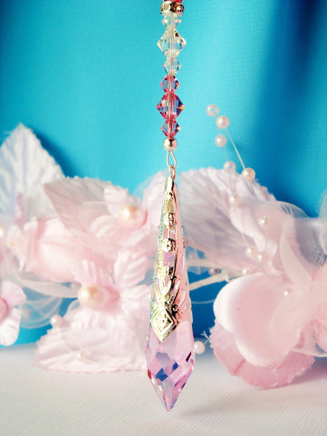 Crystal Rear View Mirror Charm Pink Car Accessories - Etsy