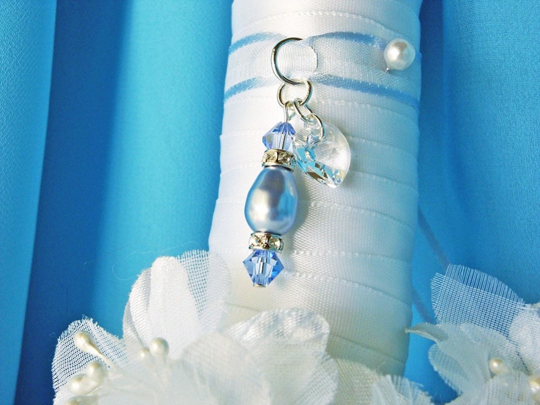 Something Blue Wedding Bouquet Charm, Bridal Bouquet Charm, Something ...