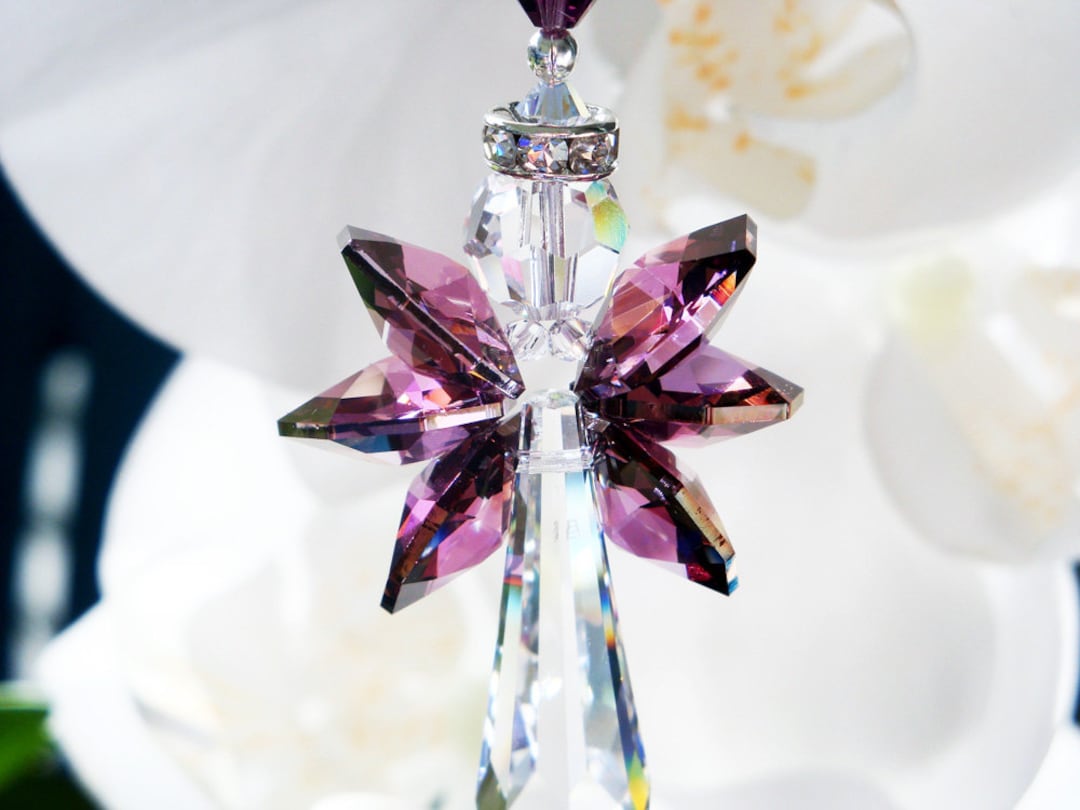 Angel Rear View Mirror Charm Purple Swarovski Crystal - Etsy