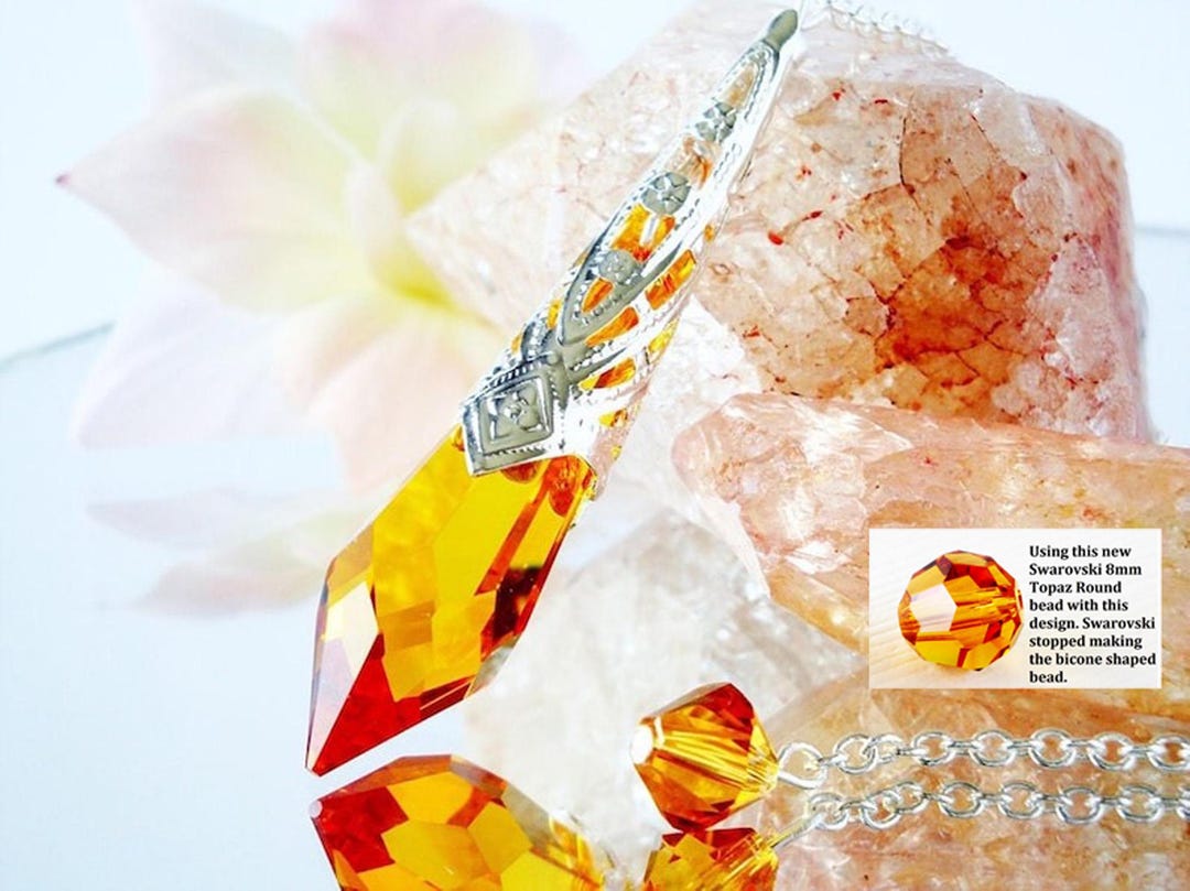 Crystal Pendulum, Swarovski Crystal Topaz Dowsing Pendulum, Divining ...
