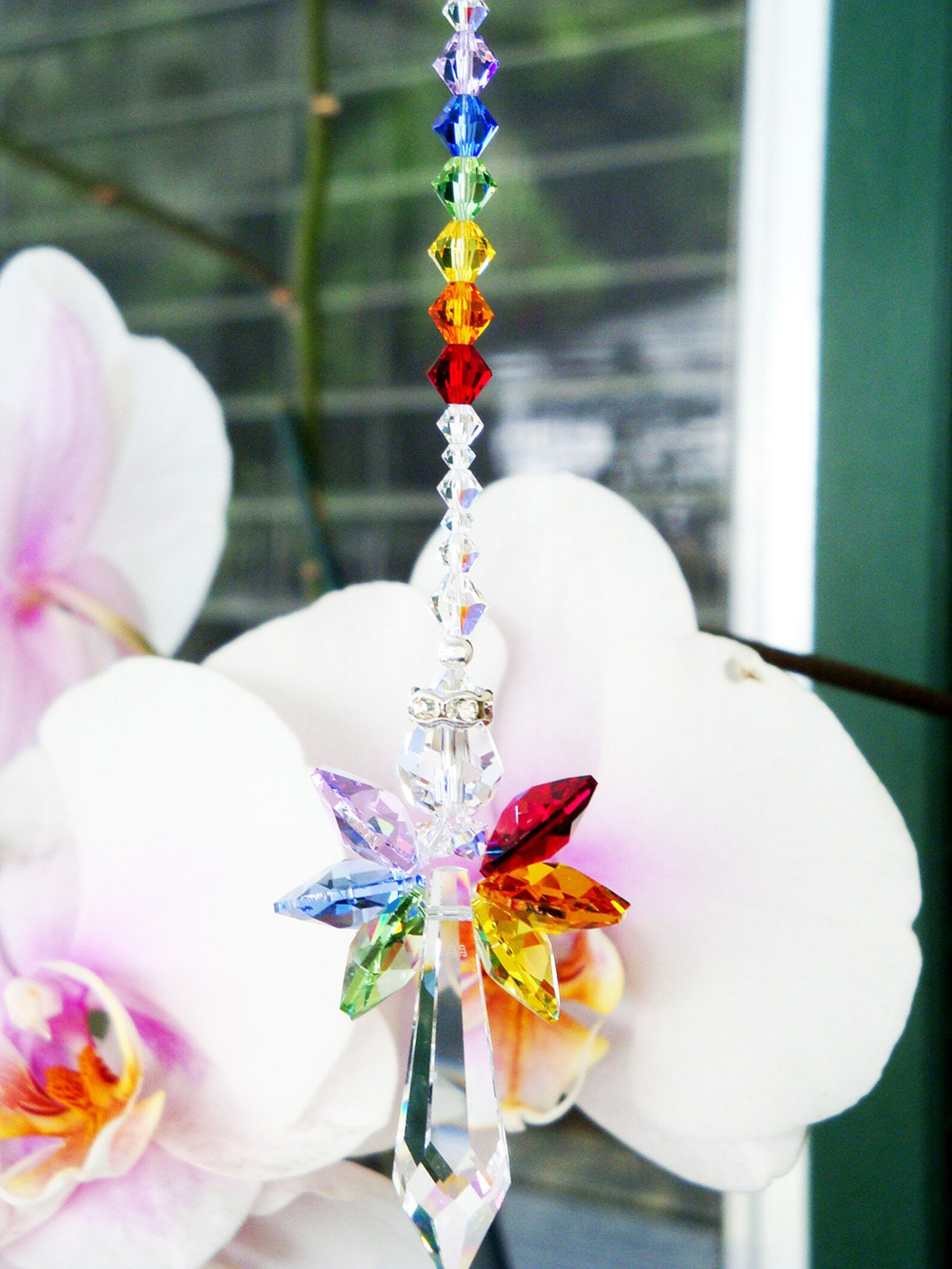 Swarovski Crystal Suncatcher Chakra Rainbow Angel Suncatcher - Etsy