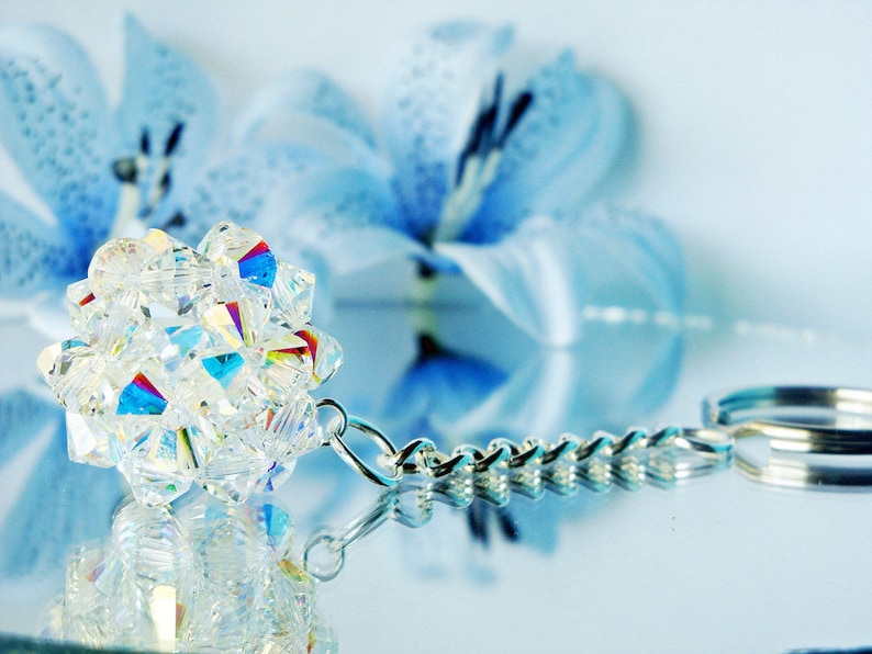 Swarovski Crystal Keychain, Crystal Ball Key Chains for Women, Key Ring ...