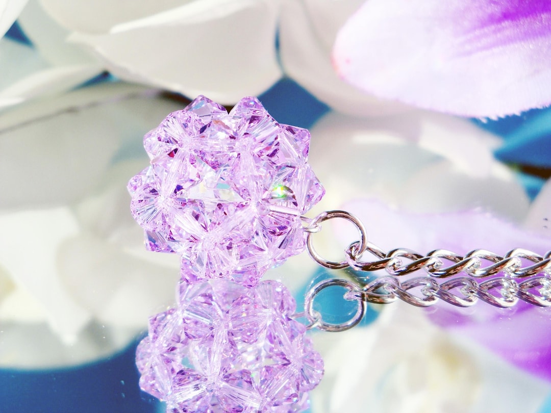 Purple Crystal Keychain, Swarovski Crystal Ball Key Chain, Violet ...