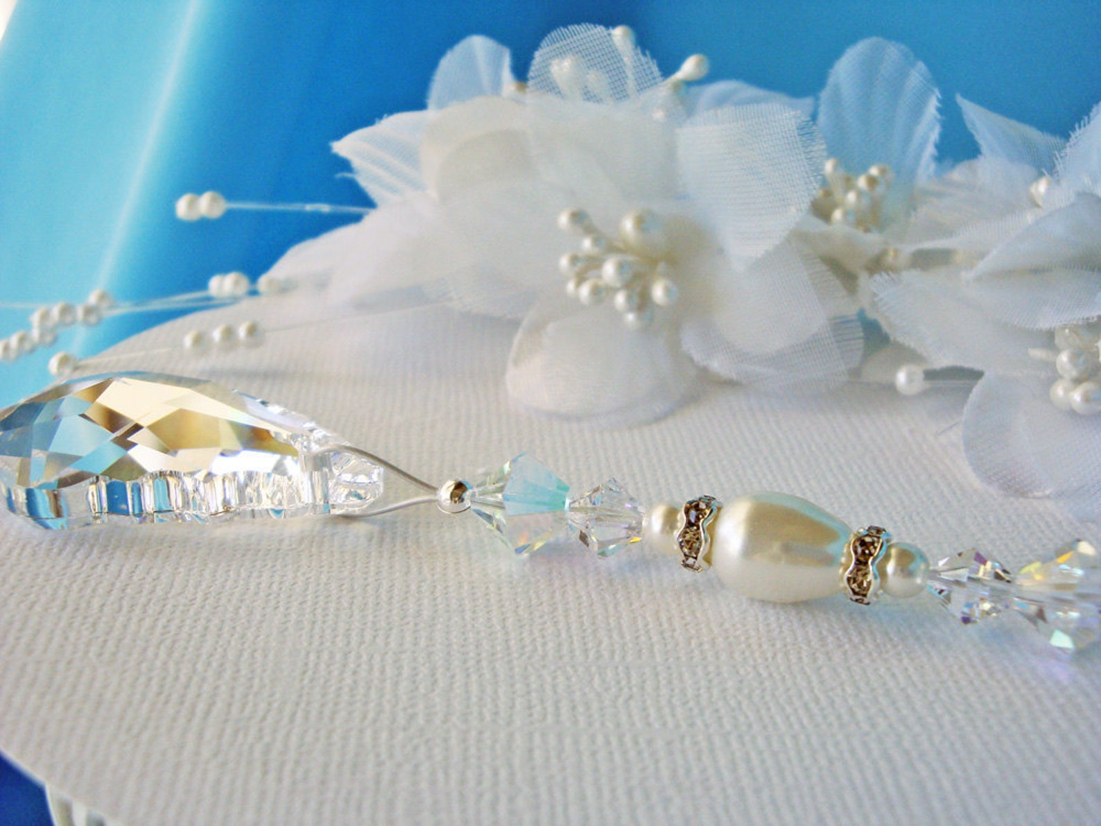 White Ceiling Fan Pull Chain Swarovski Crystal Light Pulls - Etsy
