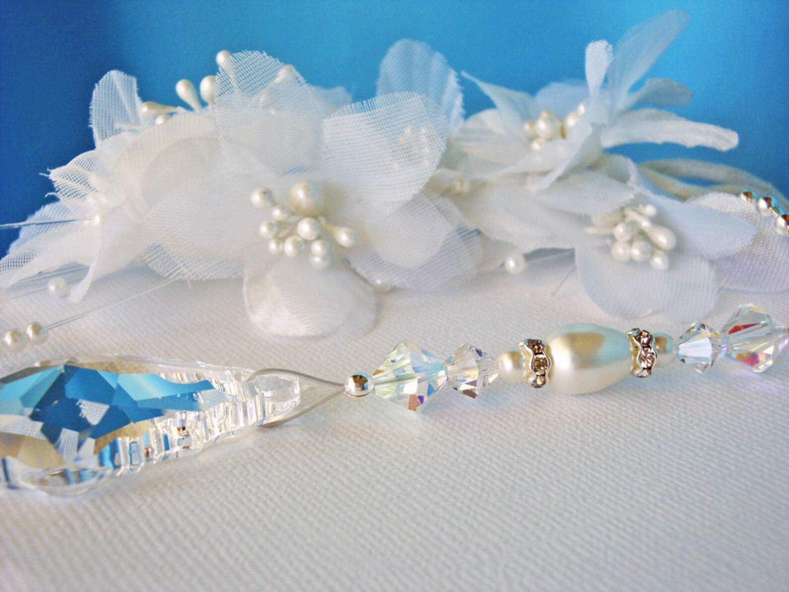 White Ceiling Fan Pull Chain Swarovski Crystal Light Pulls - Etsy