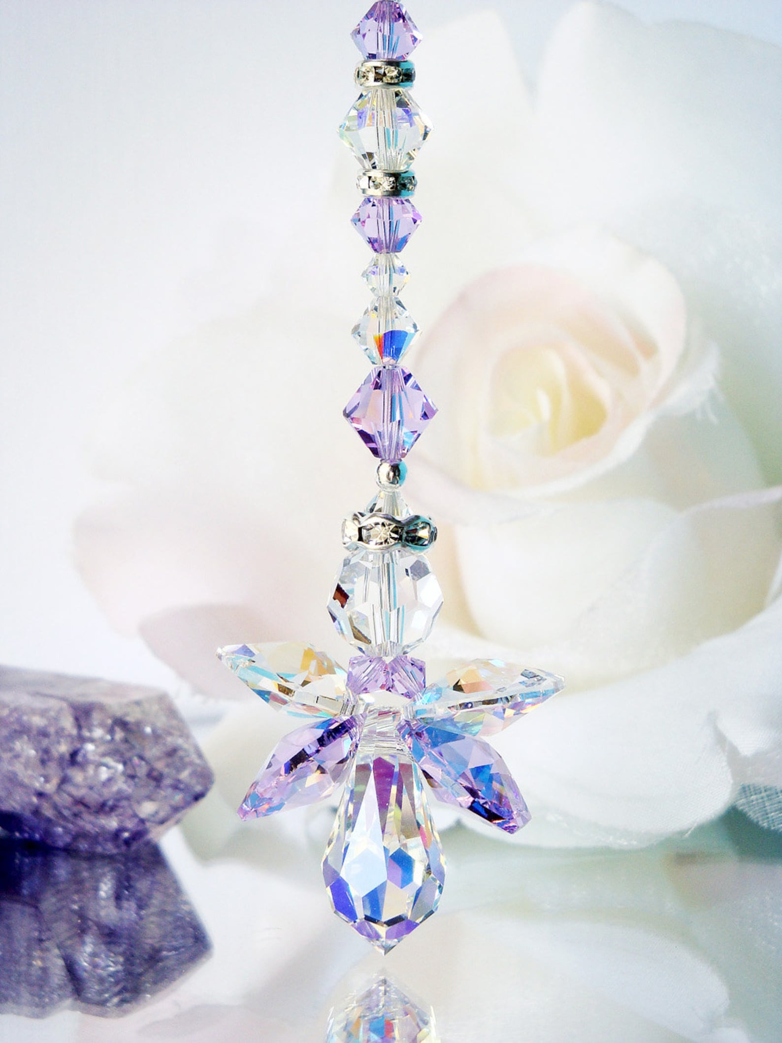 Purple Angel Rear View Mirror Charm Swarovski Crystal - Etsy
