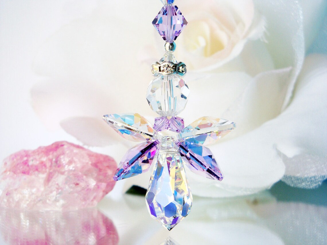 Purple Angel Rear View Mirror Charm Swarovski Crystal - Etsy